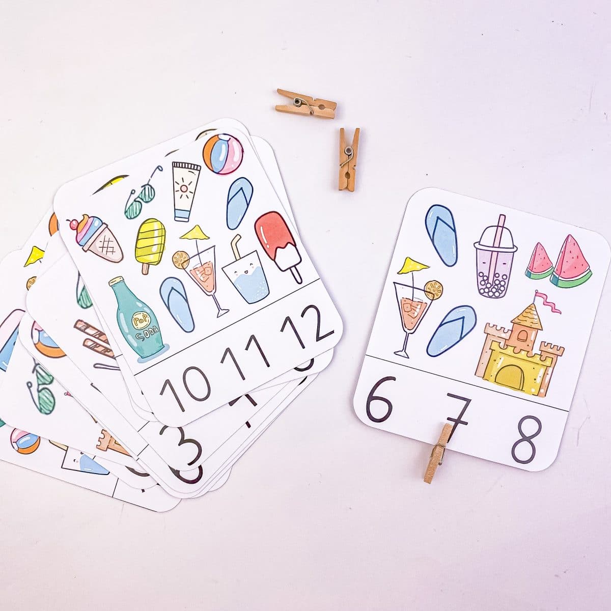 Free Printable: Klammerkarten Sommeredition - Lili und Lala