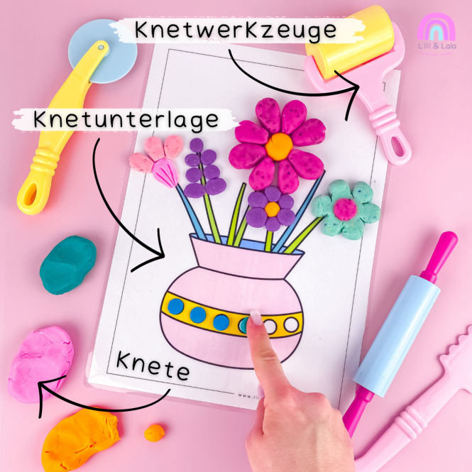 Bunte Knetvorlagen für den Frühling - Lili und Lala