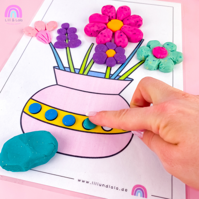 Bunte Knetvorlagen für den Frühling - Lili und Lala